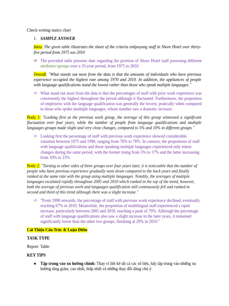 Check writing statics chart | PDF | Verb | Sentence (Linguistics)