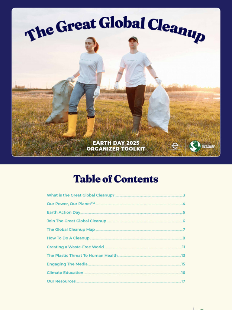 Earth Day 2025 Cleanup Organizer Guide | PDF | Renewable Energy | Waste