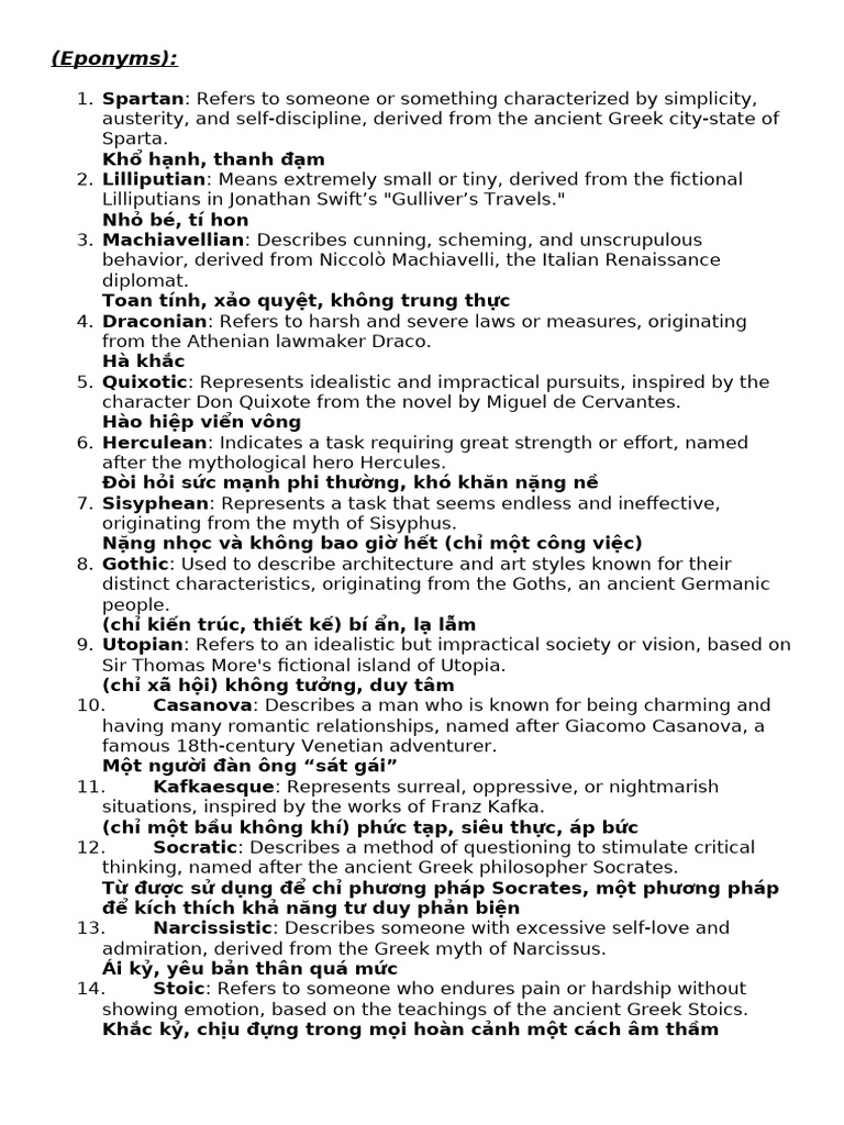 Eponyms | PDF