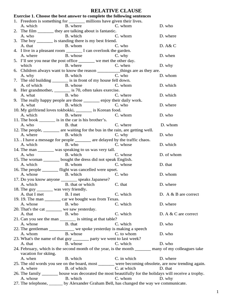 RELATIVE CLAUSES | PDF