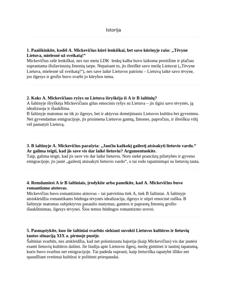 Istorija Mickevicius | PDF