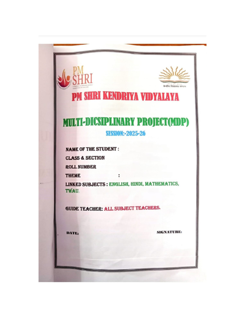 MDP Cover Page | PDF
