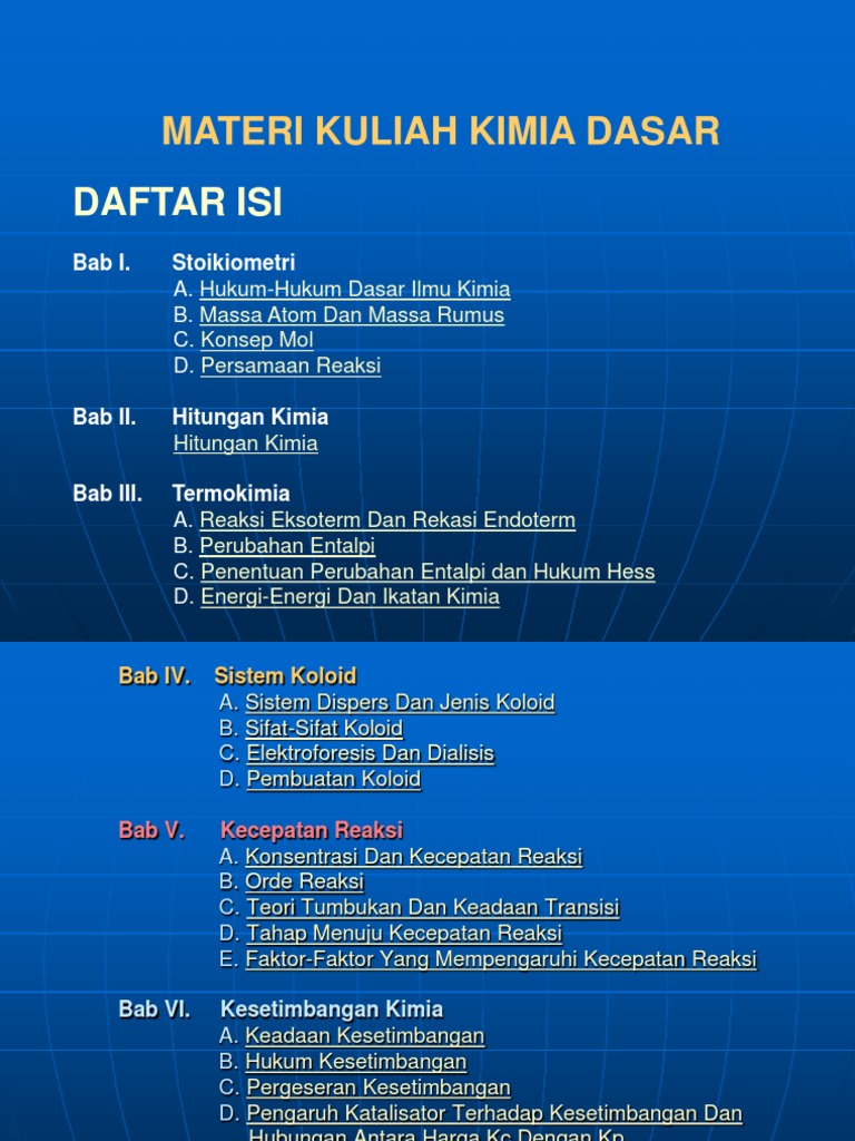 Materi Kuliah Kimia Dasar | PDF