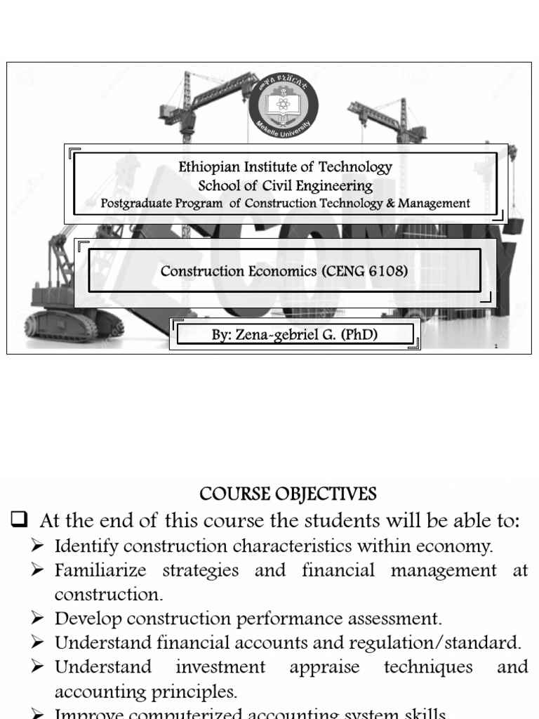 Construction Economics Course Overview | PDF | Guarantee | Interest