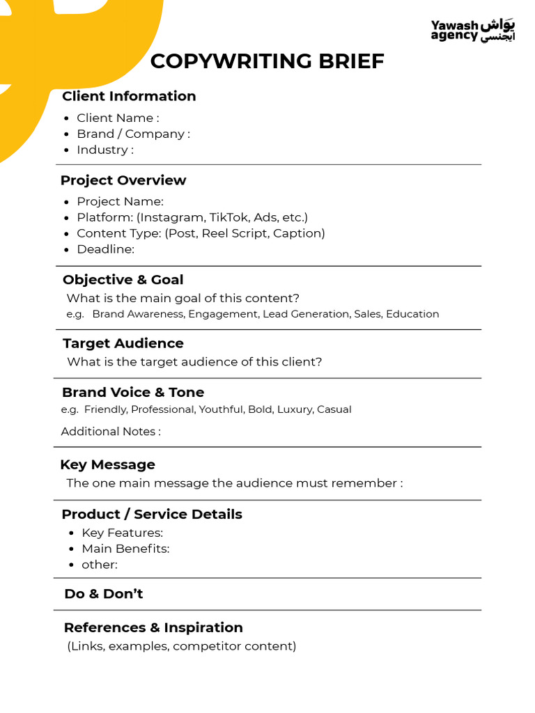 Copywriting Brief | PDF