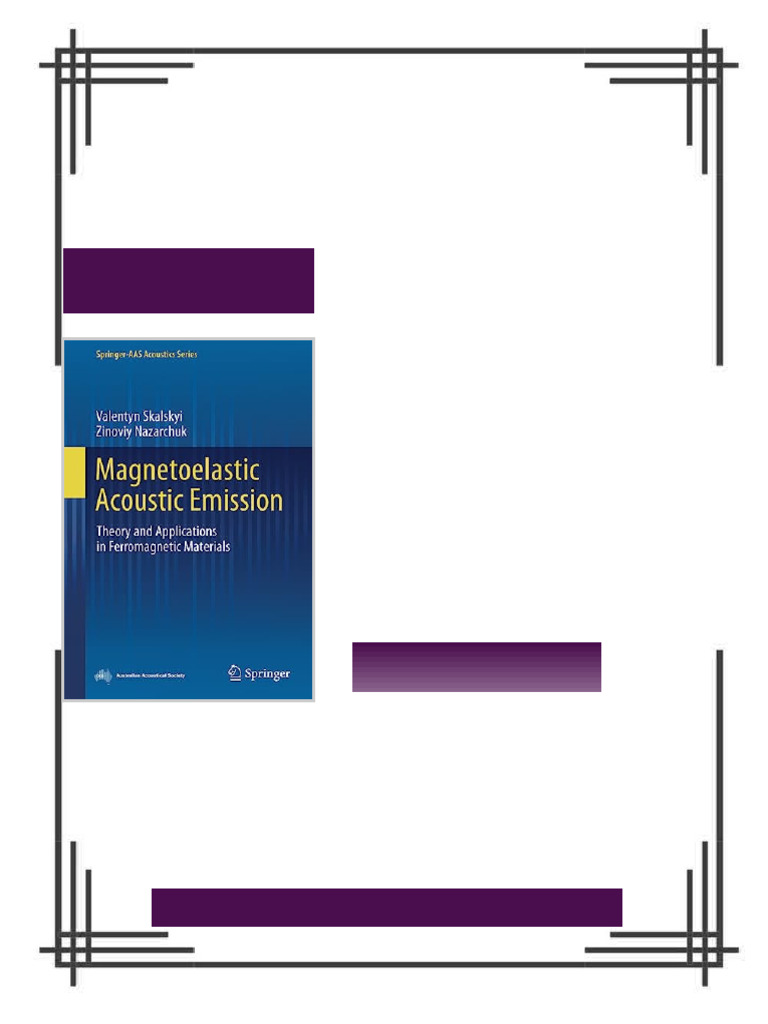 Magnetoelastic Acoustic Emission: Theory and Applications in ...