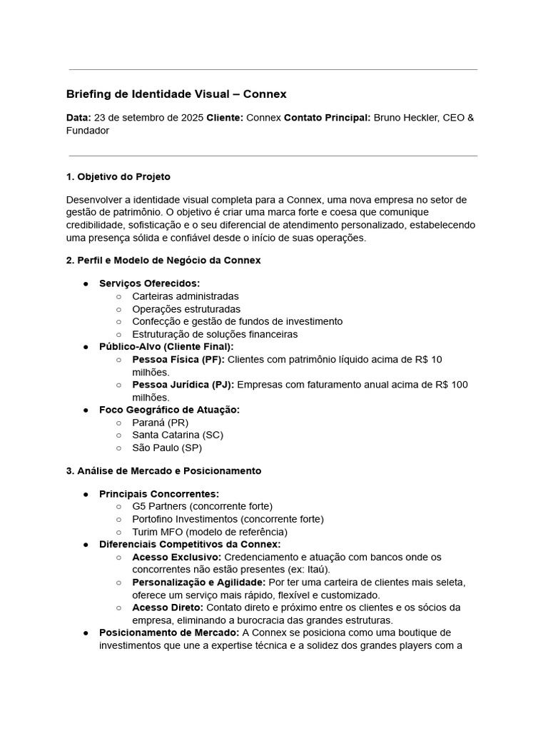Briefing de Identidade Visual – Connex | PDF | Marca