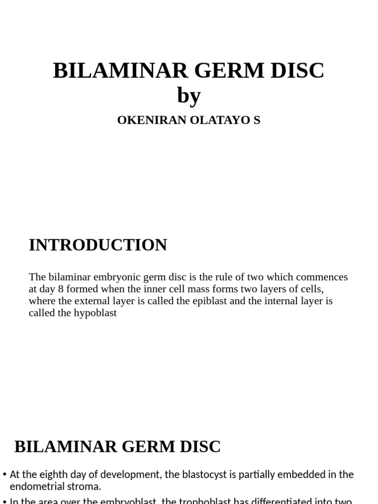 Bilaminar Germ Disc | PDF | Morphology (Biology) | Developmental Biology
