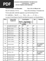 Format For Stock Verification Report | PDF | Science | Science (General)