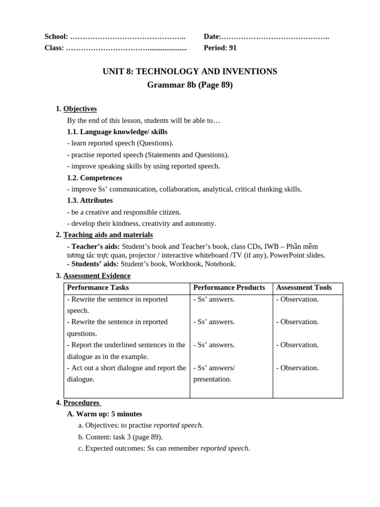 91 Lesson 8b - Grammar 2 | PDF | Cognition | Human Communication