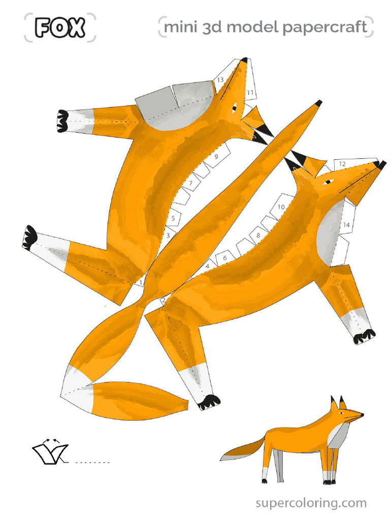 Mini Fox 3d Papercraft Model 1 | PDF