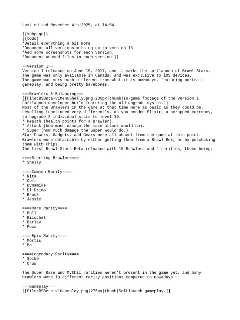 Brawl Stars Version 1 Overview | PDF