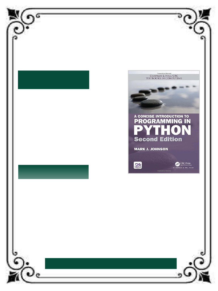 A Concise Introduction to Programming in Python Second Edition Mark J. Johnson eBook teaching ...