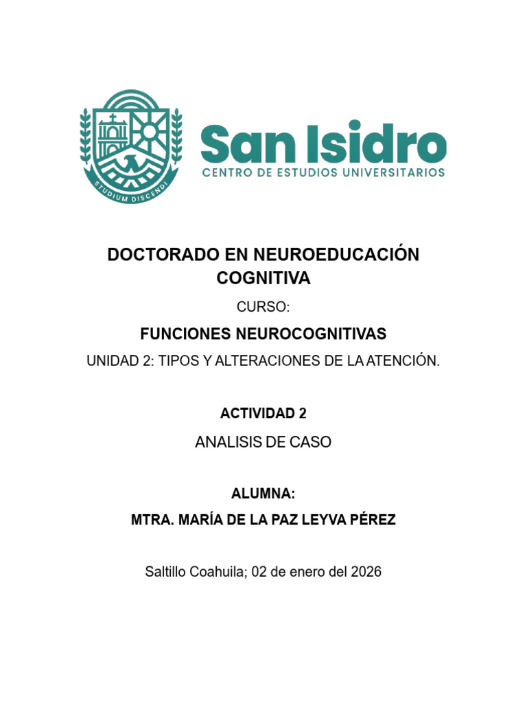 ACT 1 Analisis de Caso MPLP | PDF | Atención | Autorregulación emocional