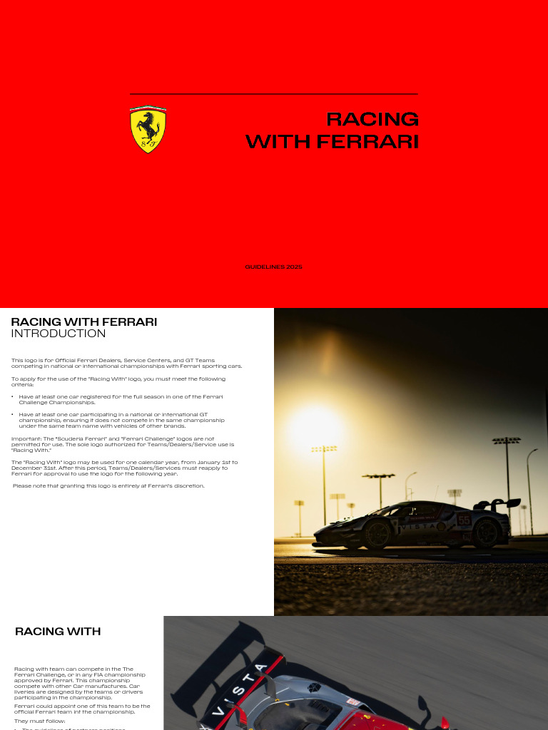Ferrari Racing With Logo Guidelines | PDF | Sports Cars | Car