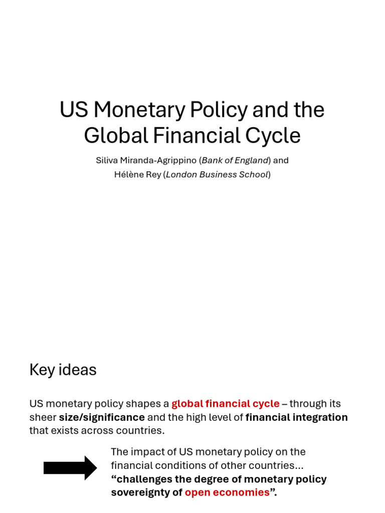 US Monetary Policy and the Global Financial Cycle | PDF | Monetary ...