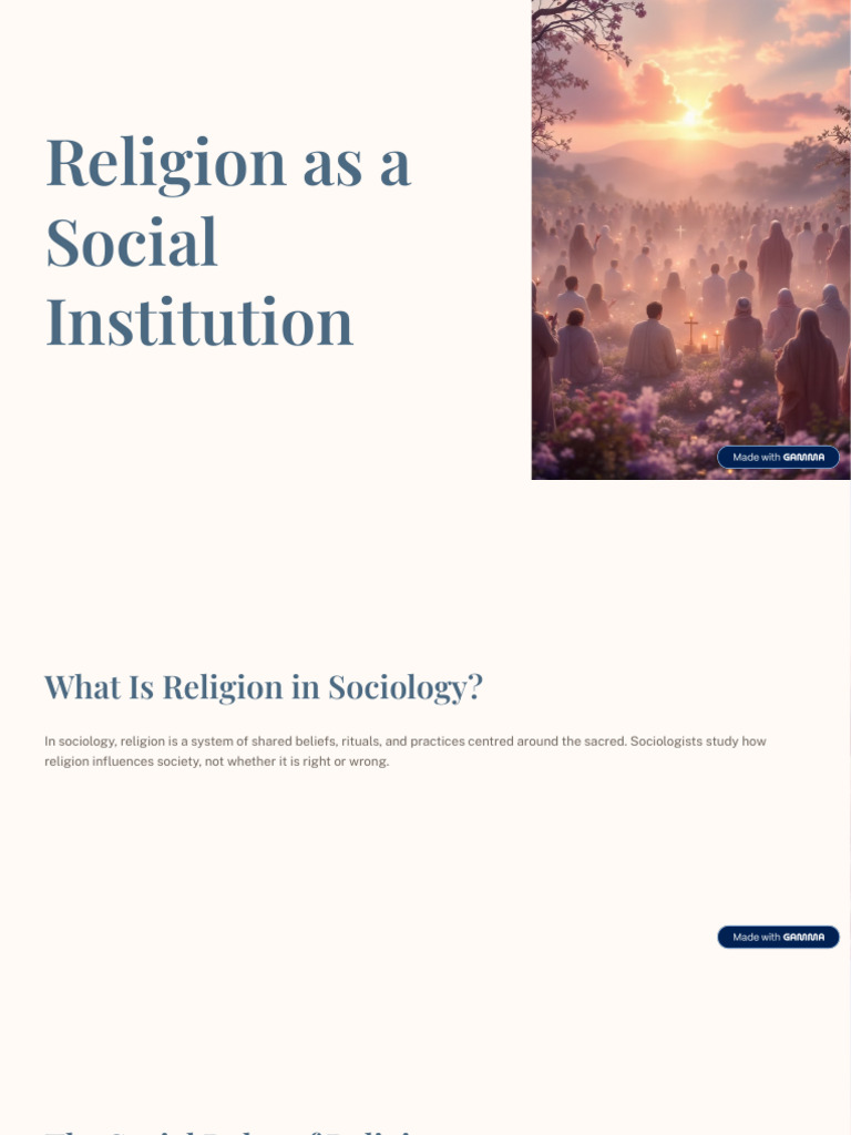 Religion as a Social Institution | PDF | Liberal Arts Education ...