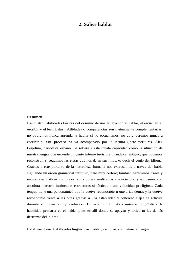 Saber Hablar LISTO | PDF | Dialecto | Palabra