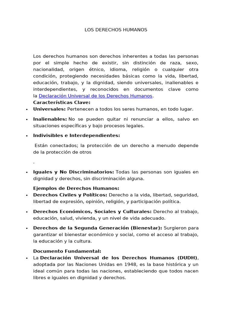 Derechos Humanos: Universales e Inalienables | PDF