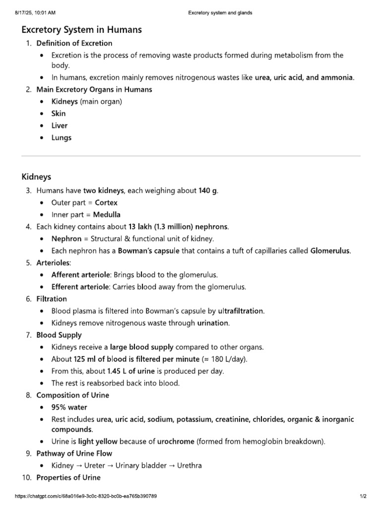 Excretory System 4 | PDF