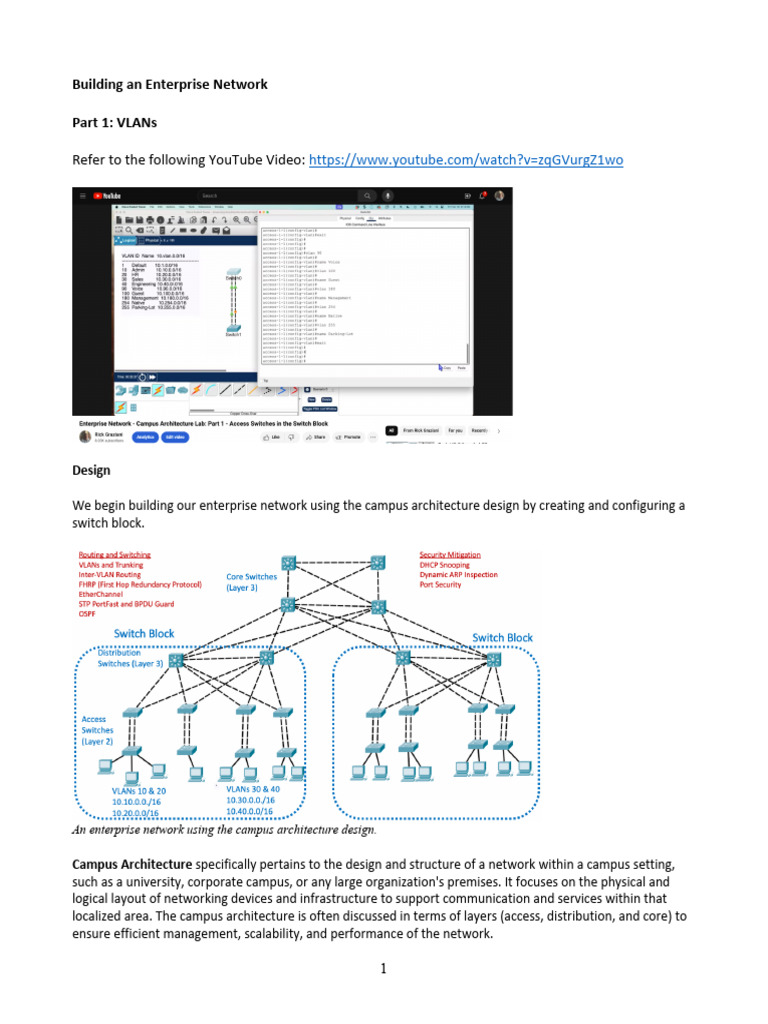 Enterprise Network VLAN Configuration Guide | PDF | Computer Network ...
