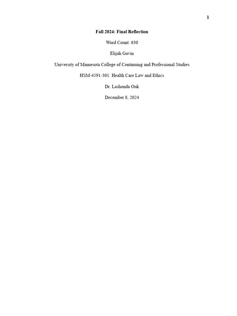 Health Care Ethics Reflection 2024 | PDF | Health Care | Health Equity