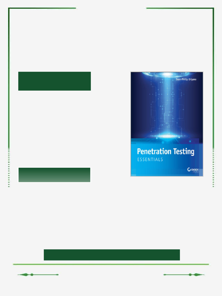 Penetration Testing Essentials First Edition Sean‐Philip Oriyano ebook ...