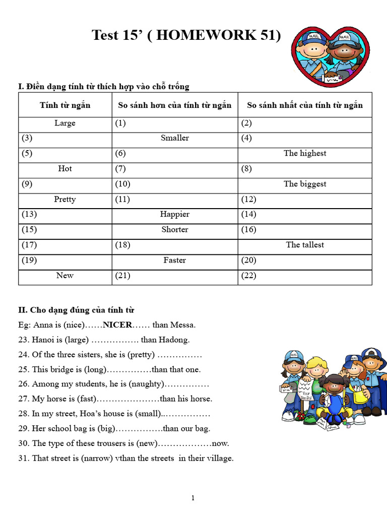 Copy of test 15' hw 1 chuẩn KEY.docx (1) | PDF