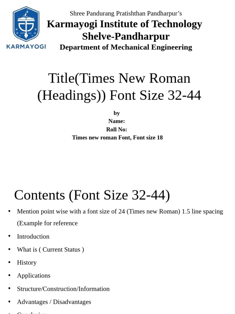 Mechanical Engineering Report Guidelines | PDF