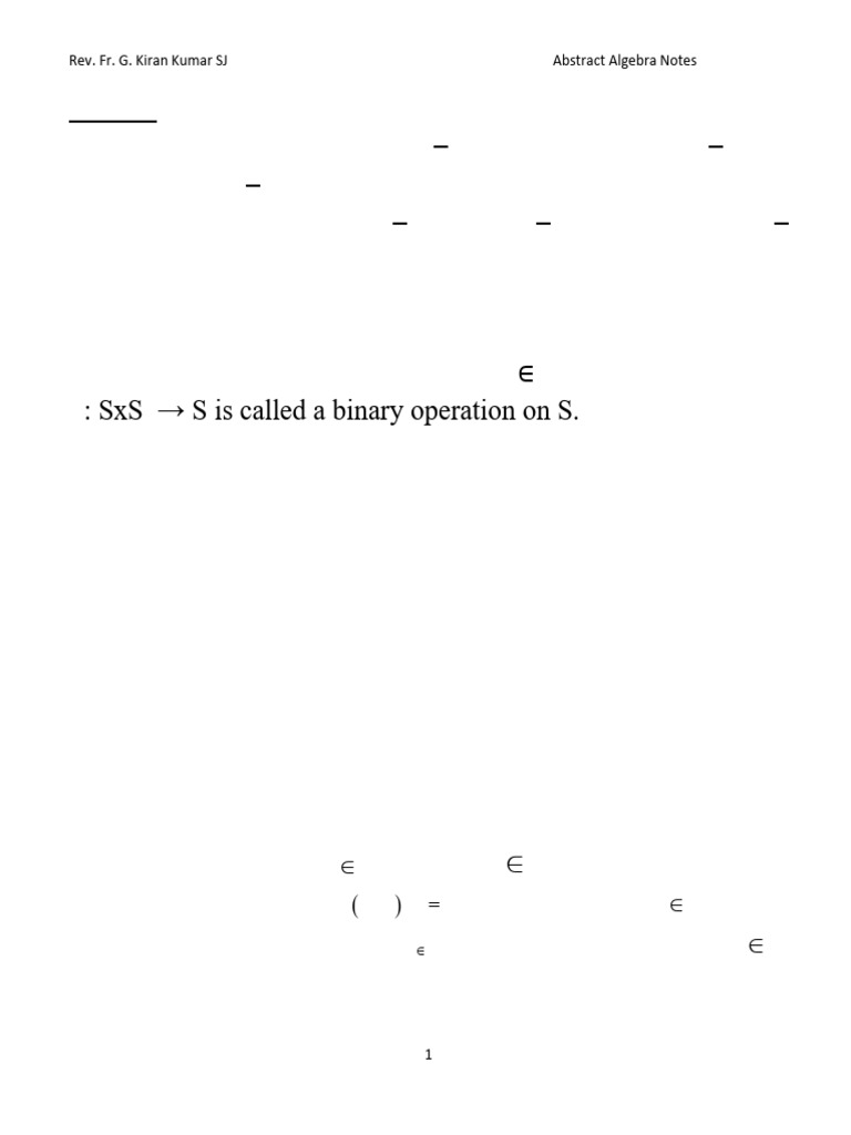 UNIT I Class | PDF | Group (Mathematics) | Integer