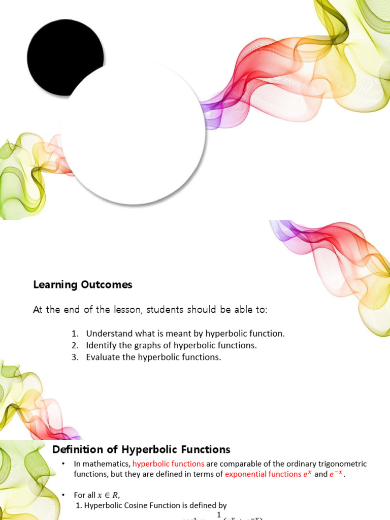 Lecture Note Chapter 3 Hyperbolic Functions | PDF | Trigonometric ...