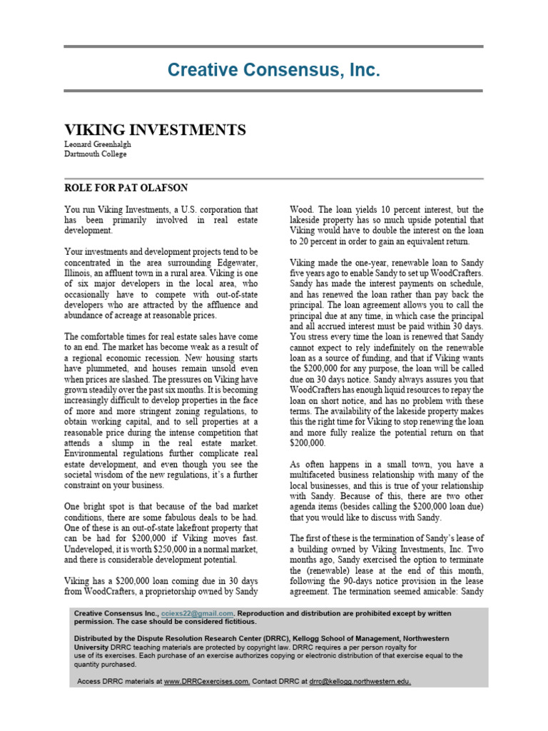 Viking Investments - Pat Olafson - Copy | PDF | Carpentry | Investing