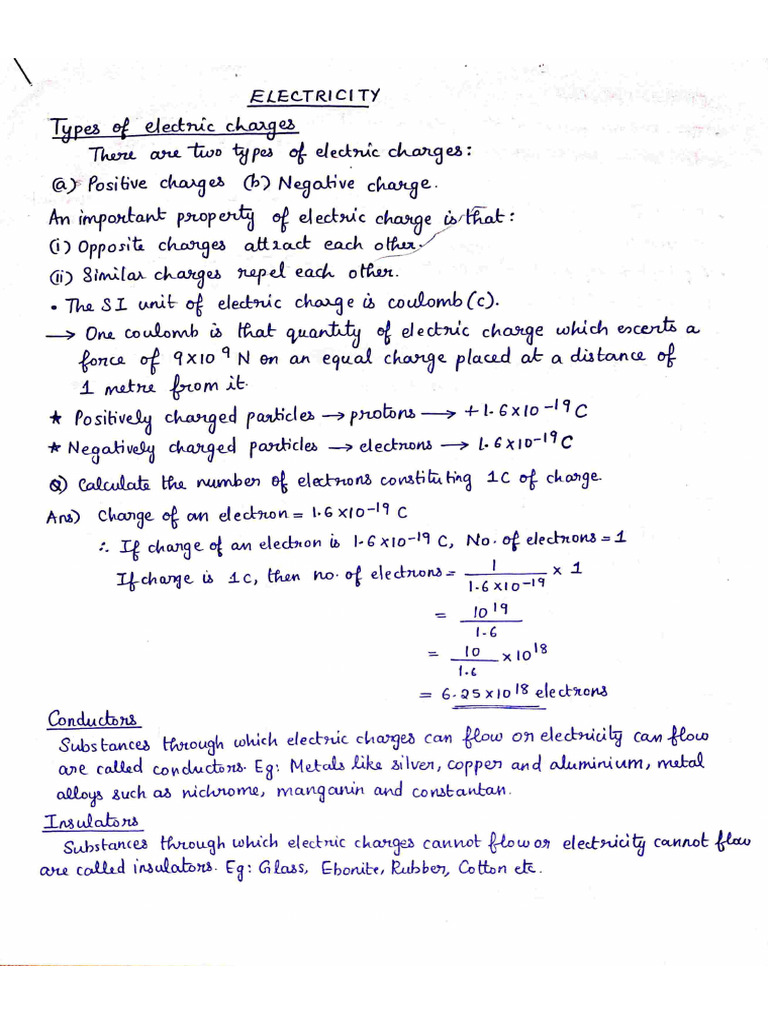 Electricitynotespart 01 | PDF