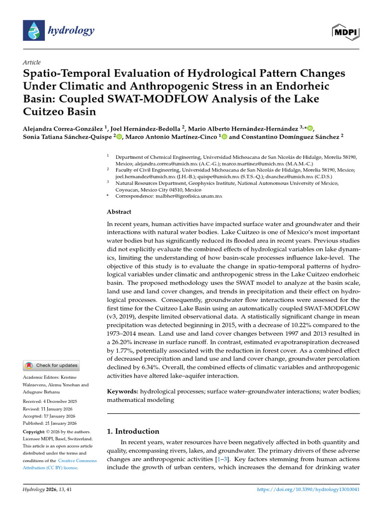 Spatio-Temporal Evaluation of Hydrological Pattern Changes Under ...