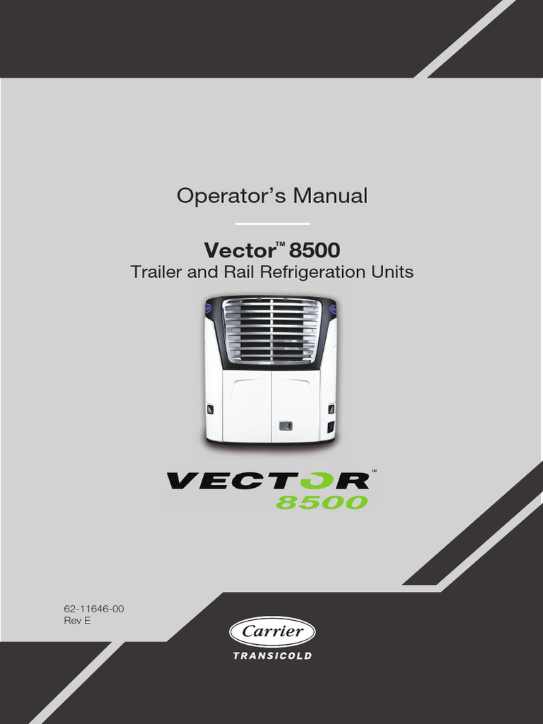 Vector 8500 Refrigeration Unit Manual | PDF | Menu | Switch
