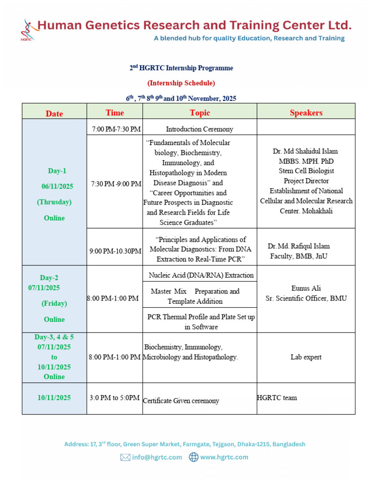Internship Schedule-1 251105 171159 | PDF
