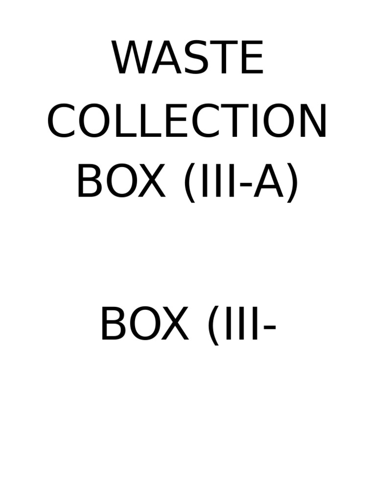 Waste Collection Box III-A | PDF