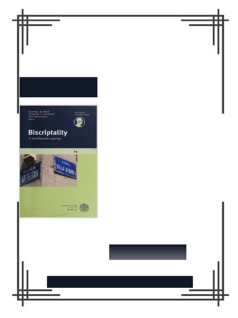 Biscriptality A sociolinguistic typology Akademiekonferenzen 1st ...