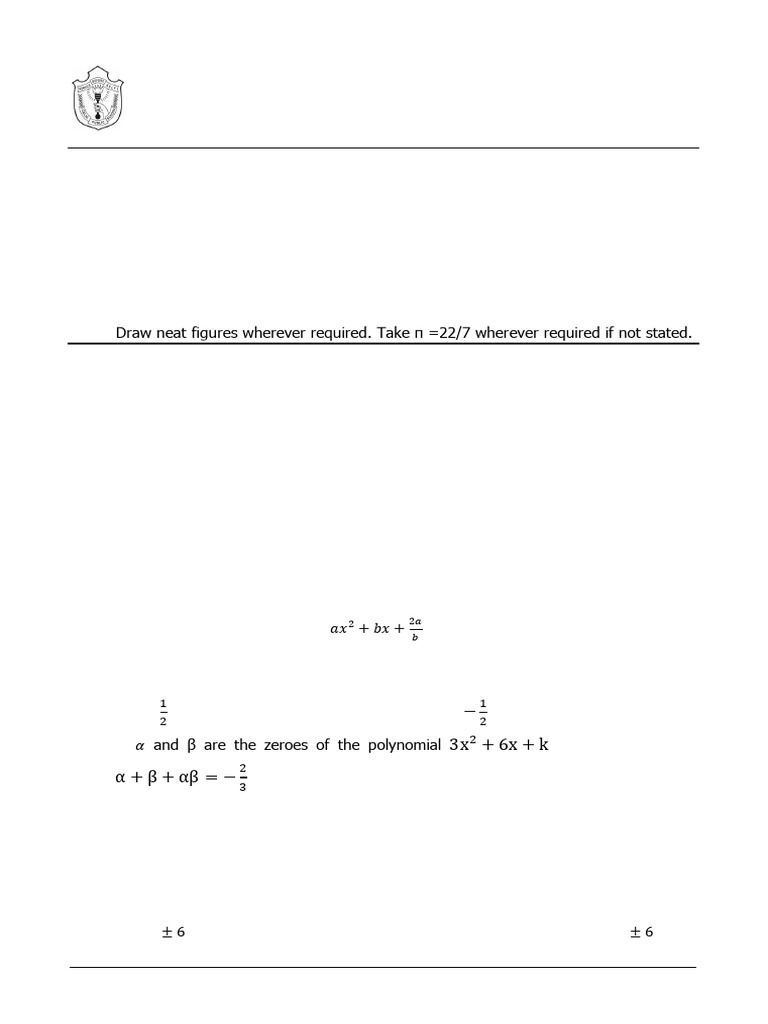 Class X Maths PB 2 Set 1 | PDF | Circle | Mathematics