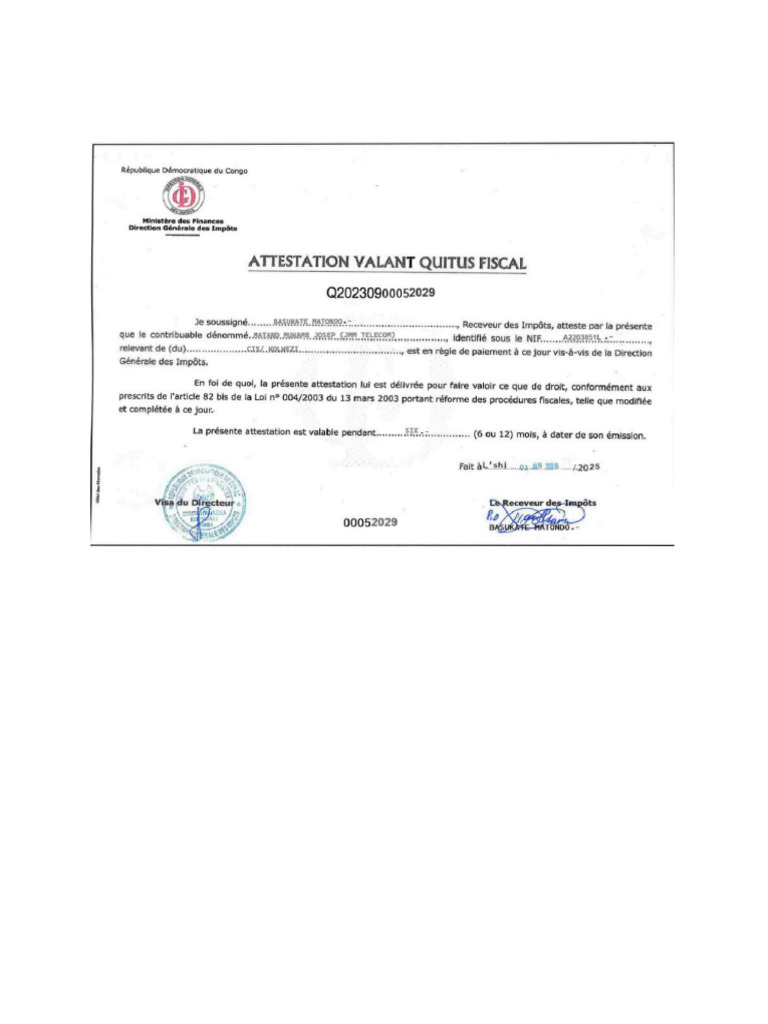 Attestation Fisc | PDF