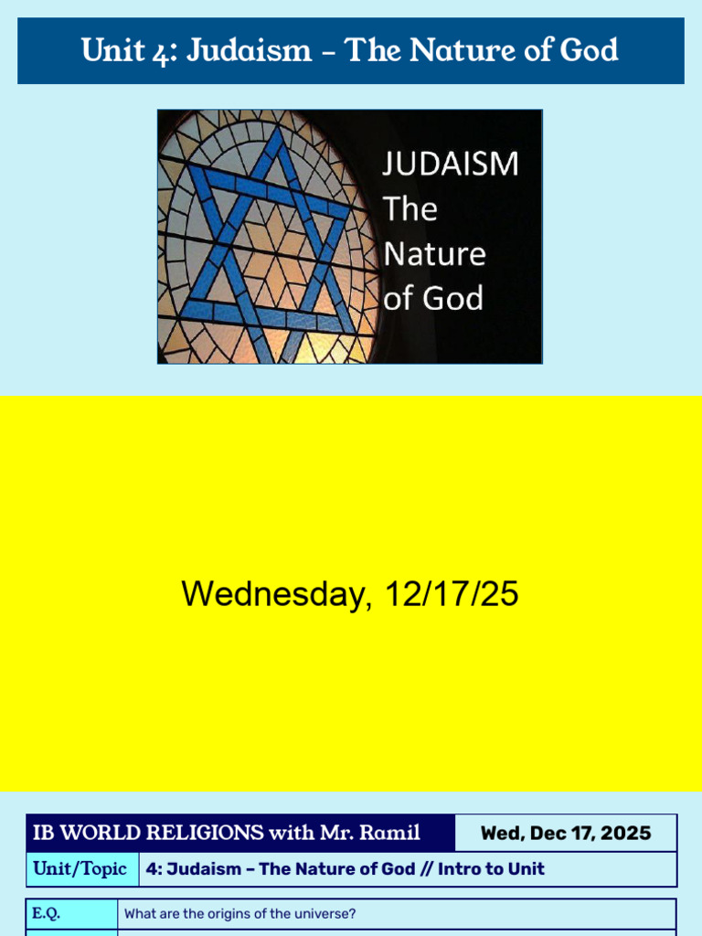 Unit 4_ Judaism (Nature of God)_AR | PDF | Nevi'im | Lesson Plan