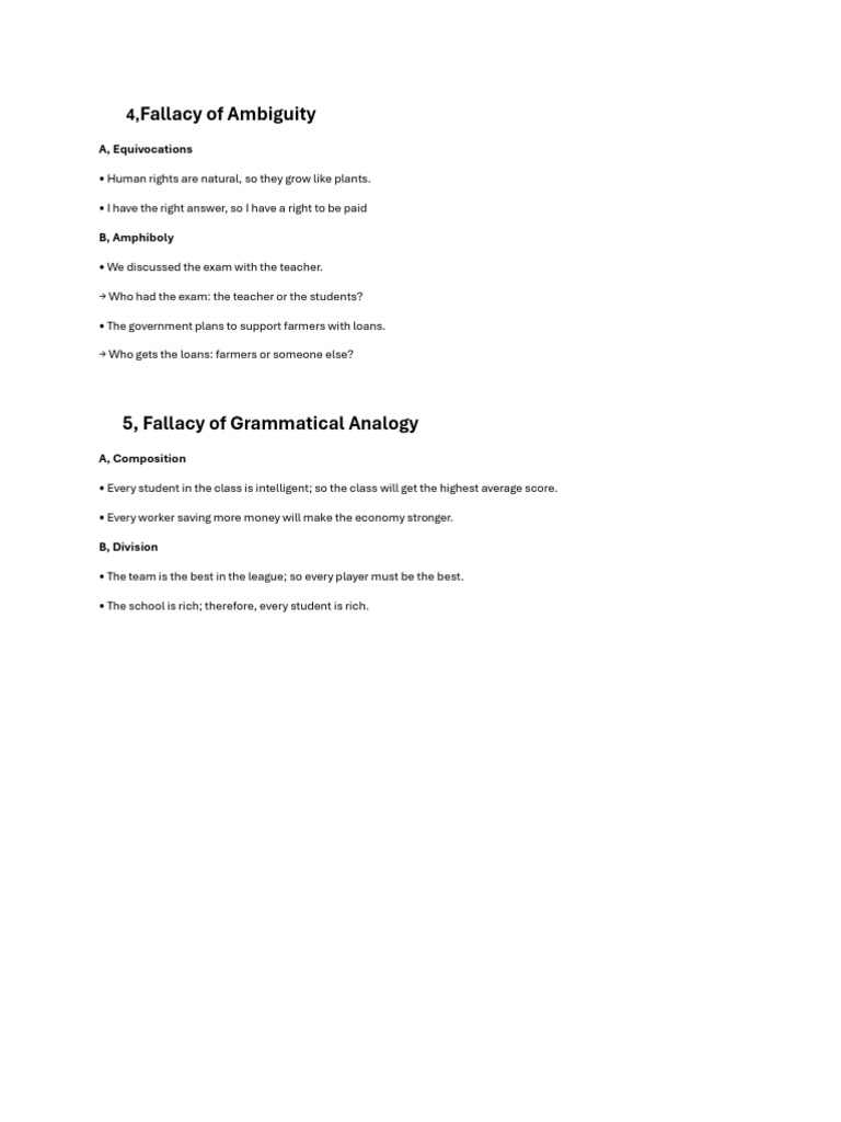 Understanding Ambiguity Fallacies | PDF