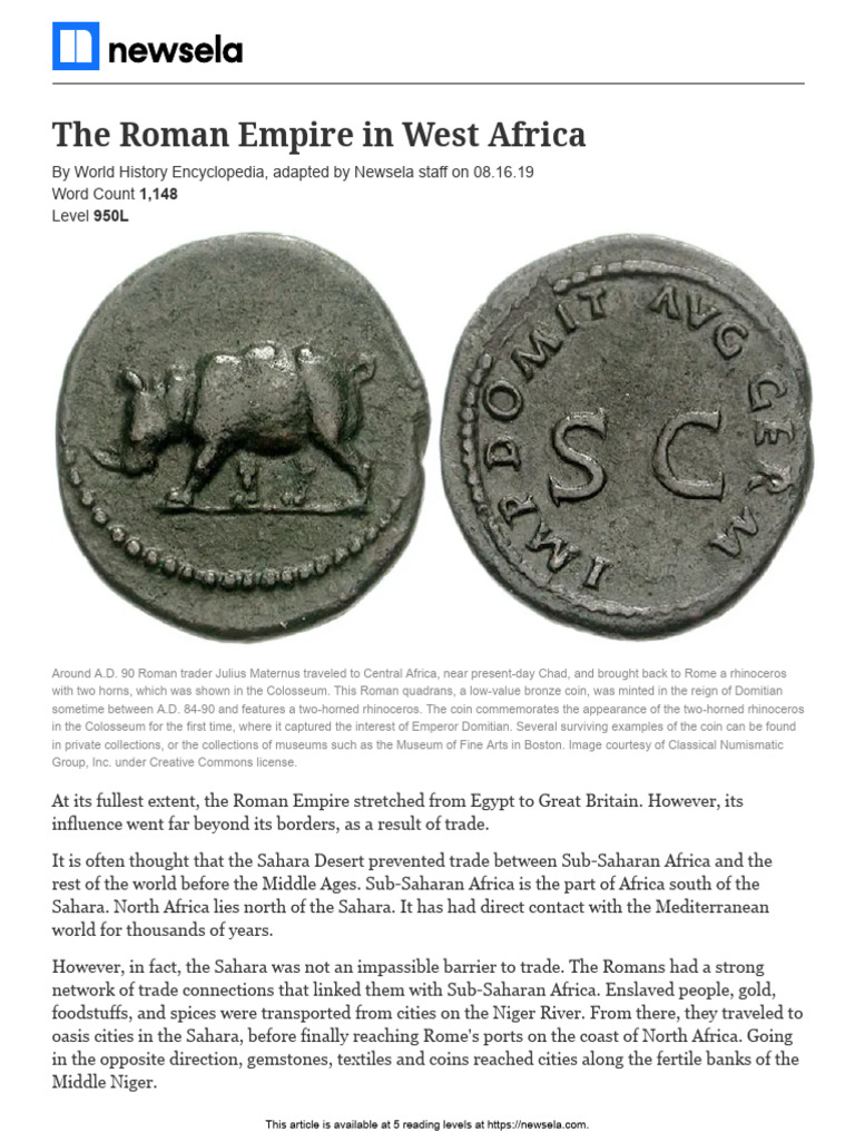 Roman Trade with West Africa Explained | PDF | Sahara | Africa