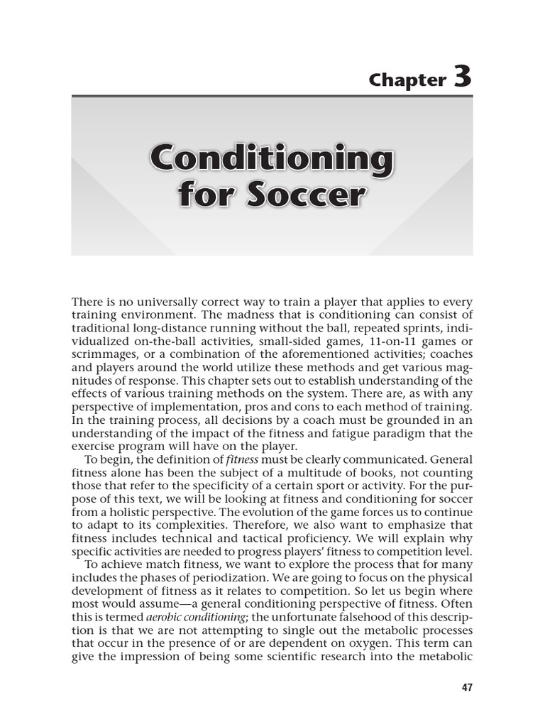 Soccer Conditioning Techniques Explained | PDF | Running | Pain
