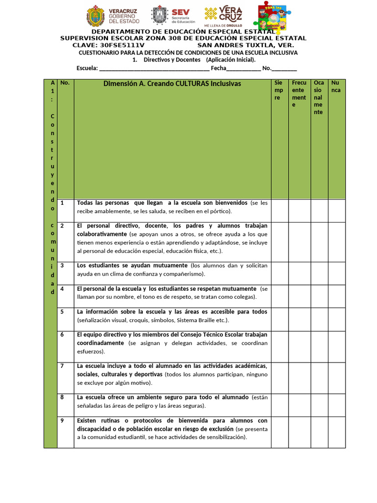Index. Directores y Docen. (Fase Inicial en Esc Regulares) | PDF ...