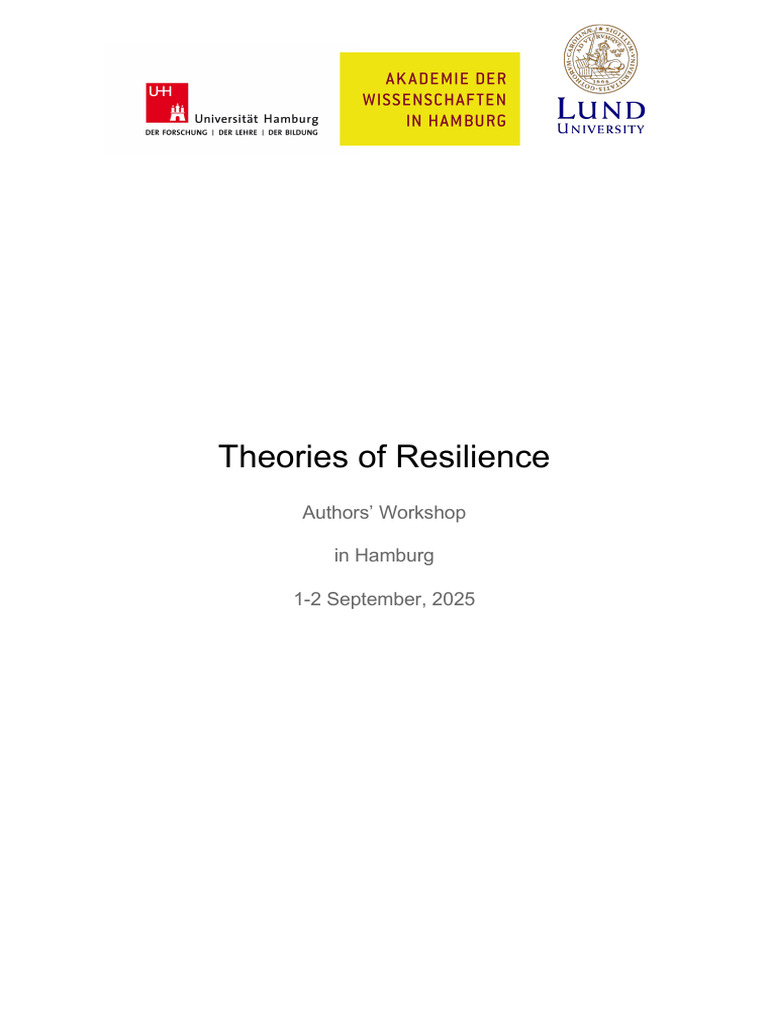 Theories of Resilience_Programme20250827 | PDF | Ecological Resilience ...