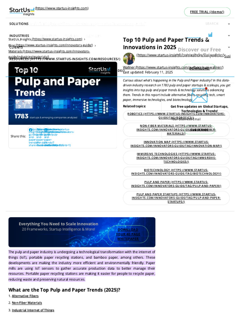 Top Pulp and Paper Trends 2025 | PDF | Carbon Nanotube | Recycling