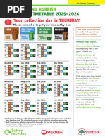 Bin Collection Calendar 2025 | PDF | Waste Management | Waste