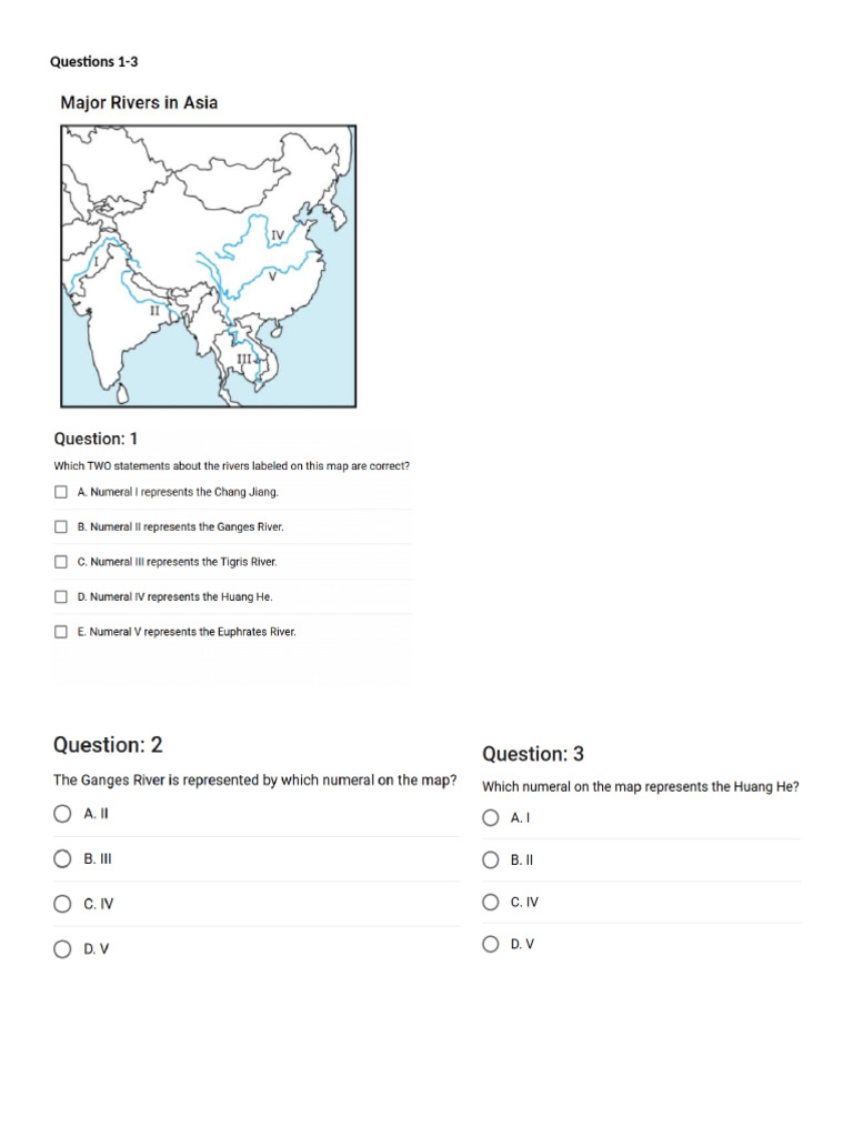 Location of Southern & Eastern Asia Quiz | PDF