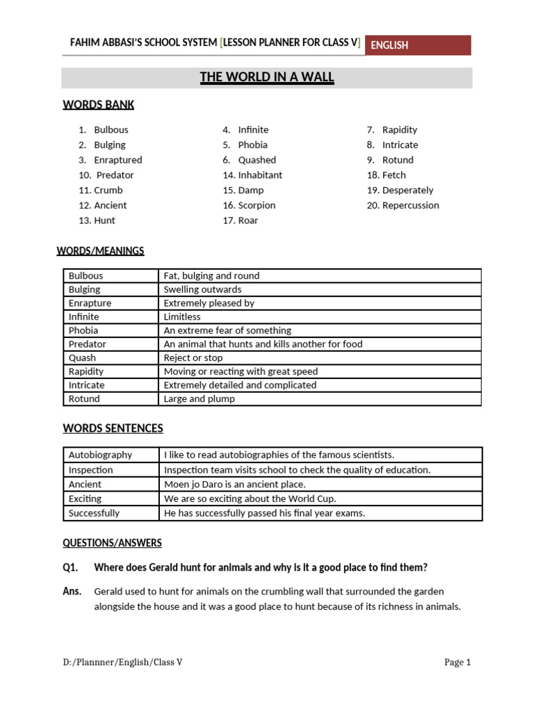 English Class 5(1) | PDF